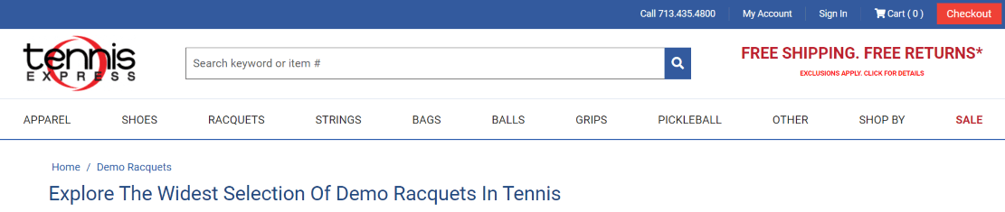 Tennis Racket Demo Programs in 2023